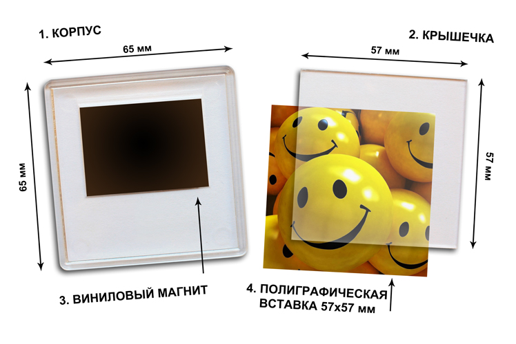 Акриловые магнитные заготовки от производителя.